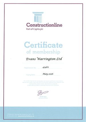 constructionline-certificate - Evans Warrington Limited